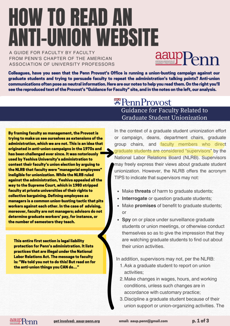 Responding to Penn's Anti-Union Campaigns | AAUP–Penn